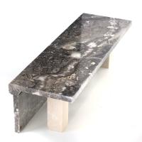 China Marble Stair Ceramic Tiles , Glossy Anti Slip Stair Tiles Dark Grey Color for sale