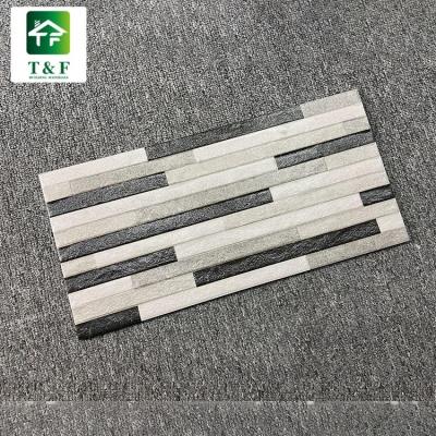 China Exterior Glazed Ceramic Tiles 20 X 40 Black Mix White Color for sale