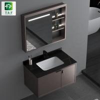 China Acrylic Finish Bathroom Vanity Units Cabinet Solid Color With Drawer for sale