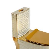 China Gold Plated Ceramic One Piece Toilet Sanitary Wares Washdown Toilet Bowl for sale