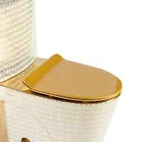 China Gold Plated Ceramic One Piece Toilet Sanitary Wares Washdown Toilet Bowl for sale