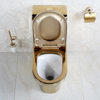 China Water Saving Sanitary Gold Toilet Set Washdown Flushing 720x370x800mm for sale