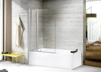 China Tempered Glass Waterproof Bathroom Shower Partition Two Folding Racks for sale