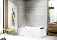 China Tempered Glass Waterproof Bathroom Shower Partition Two Folding Racks for sale