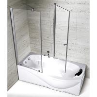 China Tempered Glass Waterproof Bathroom Shower Partition Two Folding Racks for sale