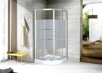 China Tempered Glass Sliding Bathroom Shower Enclosure Arc Shape  Aluminum Framed for sale