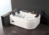 China Indoor White Acrylic Jacuzzi Corner Bathtub  2 Skirted Air Bubble for sale