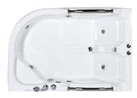 China Indoor White Acrylic Jacuzzi Corner Bathtub  2 Skirted Air Bubble for sale