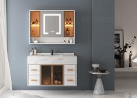 China Modern Luxury Wall Hung Floating Bathroom Vanity Units Cabinet HD Smart LED Silver Mirror for sale