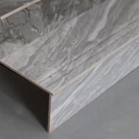 China Non Slip Stairs Glazed Tiles Light Gray Marble Look Design Staircase Tiles for sale