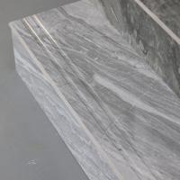 China Non Slip Stairs Glazed Tiles Light Gray Marble Look Design Staircase Tiles for sale