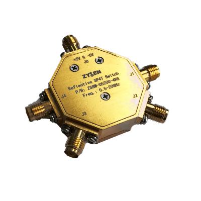 China 0.5 to 20GHz Wideband SP4T Pin Diode Switch 60dB, SMA Connector for sale