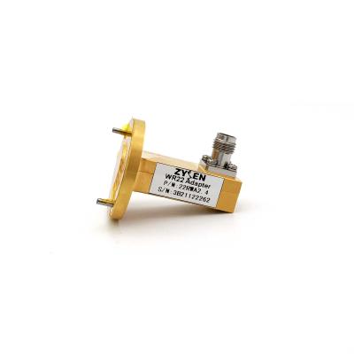 China Q Band Waveguide To Coaxial Adapter WR22 2.4mm Female for sale
