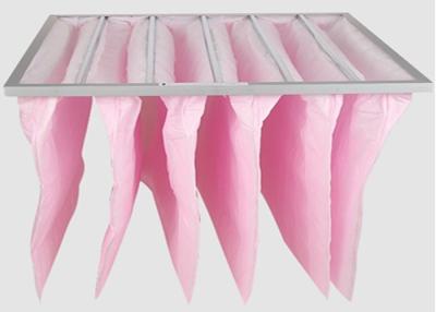 China 8 Pockets Air Filter Element , 70%-95% Air Purifier Bags F5 F6 F7 for sale