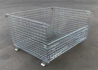 China Storage Folding 6mm Metal Pallet Cage Turnover Box Plastic Spraying for sale