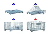 China Mobile Stacker 5mm Foldable Wire Mesh Cage With Roller Butterfly for sale