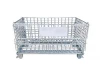 China Mobile Stacker 5mm Foldable Wire Mesh Cage With Roller Butterfly for sale