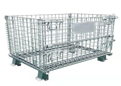 China Galvanized 350kg Foldable Wire Mesh Cage Stacking Iron Frame Butterfly for sale
