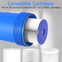 China 20x4.5 Big Blue Whole House Water Filter Housing 1 Inch Inlet Universal Sediment Carbon Cartridge for sale