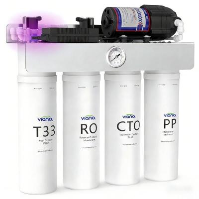 China 400 GPD UV Tankless RO Water Filter 1.5:1 Low Waste Quick Change Under Sink Purifier for sale