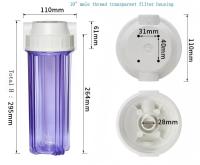 China 10-Inch Water Filter Housing Clear & Opaque Slim Housing for Pre-Filtration Systems for sale