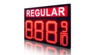 China Digital LED Fuel Price Display Board 12 Inch Digit Height Aluminum Enclosure IP65 CE Certified Weatherproof Design for sale