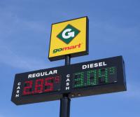 China Digital LED Fuel Price Display Board 12 Inch Digit Height Aluminum Enclosure IP65 CE Certified Weatherproof Design for sale