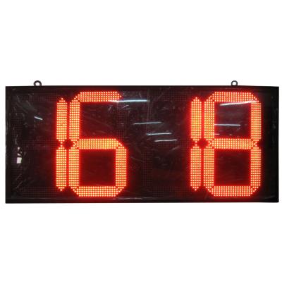 China Service Petrol Station Signage Temperature Display Outdoor Led Clock Sign Auto Dimming for sale
