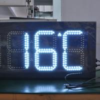 China 12 Inch LED Time And Temperature Board Outdoor Advertising Needs Time  Temp Signs for sale