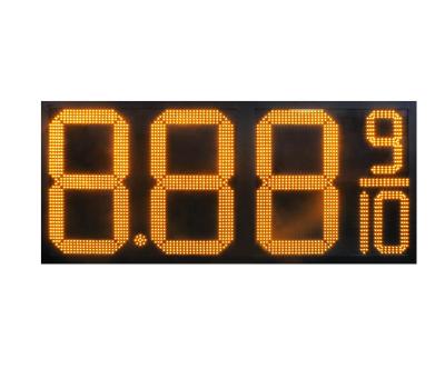 China Graphics Function 24 Inch 8.889/10 Yellow Gas LED Sign for Outdoor Gas Station Display for sale