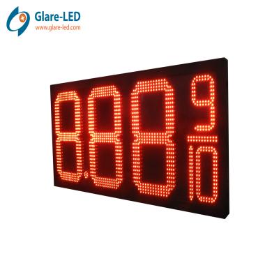 China GLARE-LED GLG-24inch8.888 LED Gas Price Sign 24 Inch Digit Height 8.888 Format 5 Lines Weatherproof Cabinet for sale