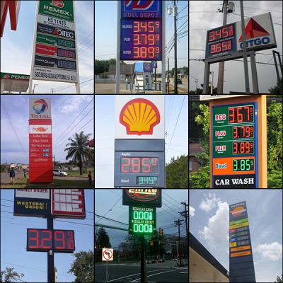 China Double Sided LED Gas Price Sign with 5000cd/m² Brightness IP65 Waterproof and Remote Control for Gas Stations for sale
