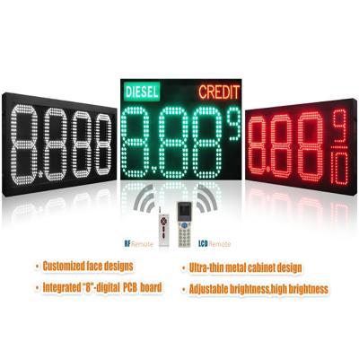 China 12 Inch Waterproof IP65 LED Gas Price Sign with RF Remote Control for Petrol Station for sale