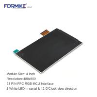 China 4 Inch Portrait 480x800 TFT Resistive Touchscreen LCD Display With 24 BIT RGB MCU Interface for sale