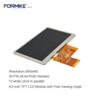 China OEM 50 Pin 800x480 TFT 4.3 Inch LCD Display Module With A-Si Technology for sale