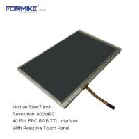 China RGB TTL 800x480 40 Pin TFT 7 Inch LCD Display Resistive Touch Screen for sale