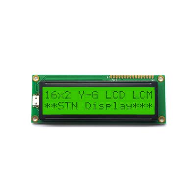 China STN Y-N Yellow Green I2C 16x2 LCD Display Module 1602 Alphanumeric Character for sale