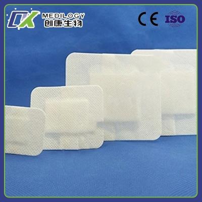 China Absorbent PU Film Adhesive Non Woven Wound Dressing 10x10cm for Knee Elbow Care for sale