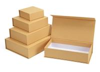 China Book Shape Folding Gift Box , ISO14001 Brown Kraft Paper Box for sale
