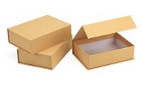 China Book Shape Folding Gift Box , ISO14001 Brown Kraft Paper Box for sale