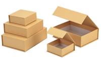China Book Shape Folding Gift Box , ISO14001 Brown Kraft Paper Box for sale