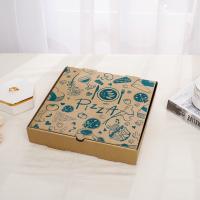 China Recyclable 100% paper Kraft Corrugated Pizza Box With 4C Color Printing for sale