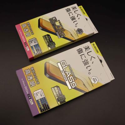 China Charming Black Paper Retail Package Box For Tempered Glass Screen Protector for sale