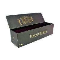 China Black Wine Bottle Packaging Boxes With UV Print Gold Foil Stamping Embossing for sale
