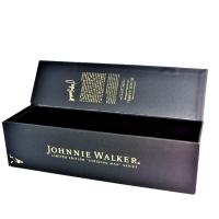 China Black Wine Bottle Packaging Boxes With UV Print Gold Foil Stamping Embossing for sale