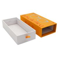 China Retail Slide Drawer Box , sun glasses packaging With Ribbon Hang 157g C2S 1200g greyboard for sale