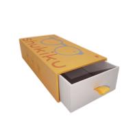 China Retail Slide Drawer Box , sun glasses packaging With Ribbon Hang 157g C2S 1200g greyboard for sale
