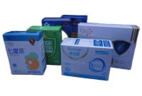 China Gold Silver Paper Food Boxes Recyclable , Food Grade Packaging For Soft Drinks 16x11x6cm for sale