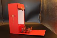 China CMYK Embossing Rigid Wine Boxes with plastic ring locking Ancient Chinese Style for sale