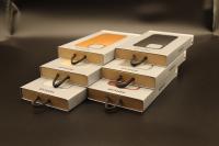 China Retail Electronic Packaging Box with Paper String CMYK Pantone Color OEM, FSC 100% Recycle Greyboard, Kraft paper for sale